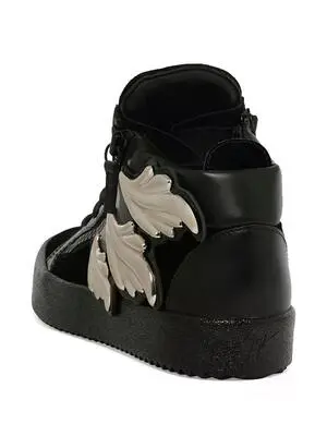 GIUSEPPE ZANOTTI Velvet And Leather 'cruel' Mid-top Sneakers