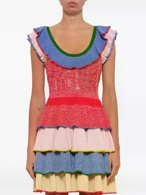 Alexander McQueen Knitted Tiered Mini Dress