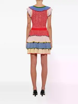 Alexander McQueen Knitted Tiered Mini Dress