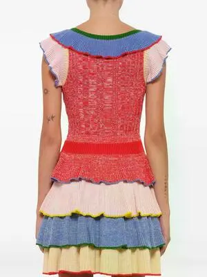 Alexander McQueen Knitted Tiered Mini Dress