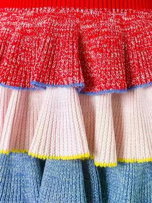 Alexander McQueen Knitted Tiered Mini Dress