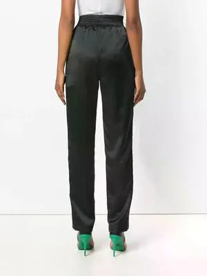 Off-White High-waisted Drawstring Trousers With Side Stripe Detail - Black