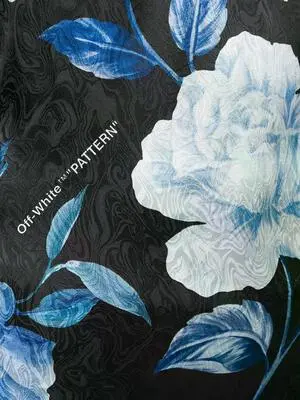 Off-White Rose Print Midi Dress