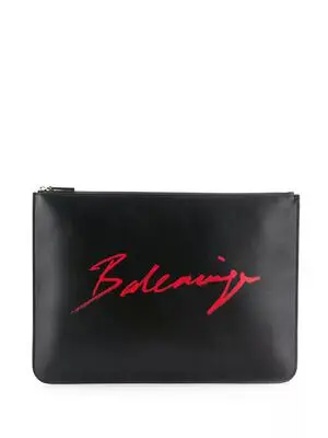 Balenciaga Signature Logo Pouch - Black