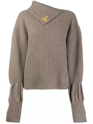 JW Anderson Ribbed Wool & Cashmere Blend Jumper - Neutrals