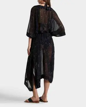Vilebrequin Long Crêpe Georgette Kaftan "bubble 3d" Louane