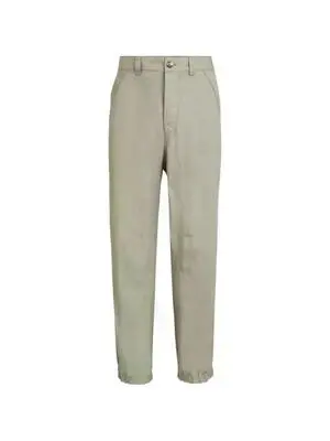 Brunello Cucinelli Linen Micro Chevron Trousers With Drawstring Hem - Neutrals