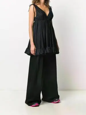 Balenciaga V-neck Ruffle Hem Top