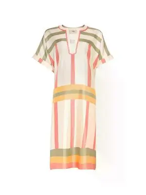 ERES Ice Striped V-neck Beach Dress - Neutrals