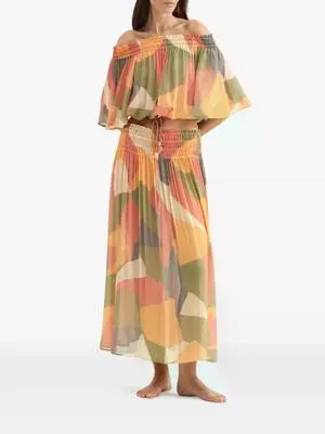 ERES Geometric Print Off-the-shoulder Top