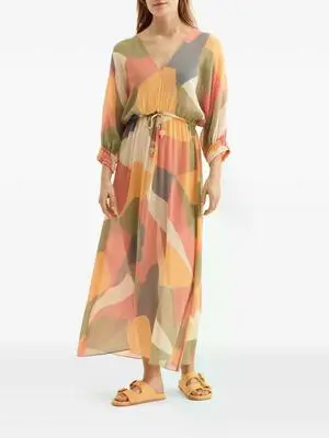 ERES Geometric Print V-neck Maxi Dress - Multicolour