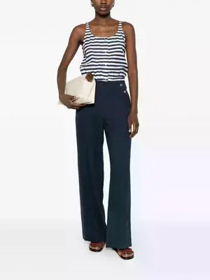 Maje Button-embellished Trousers - Blue