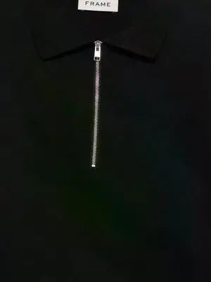FRAME Zip-fastening Short-sleeve Polo Shirt - Black