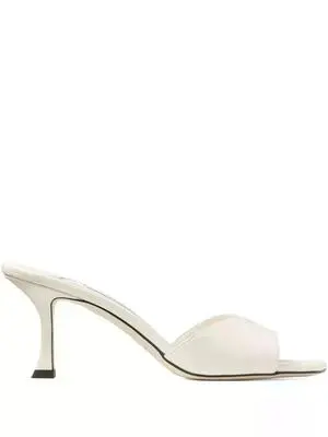 JIMMY CHOO Skye 70 Leather Square Toe Sandals - White