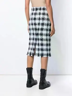 Alexander McQueen Plaid Tweed Knee-length Skirt