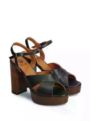L'ARIANNA Leather Cross-strap Platform Sandals