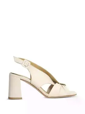 L'ARIANNA Cream Twist-detail Slingback Sandals