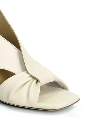 L'ARIANNA Cream Twist-detail Slingback Sandals