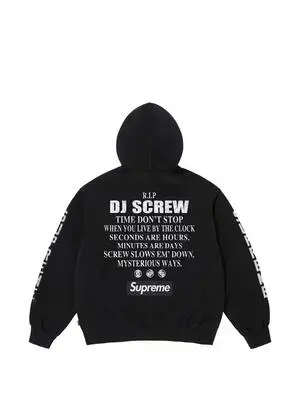 Supreme Dj Screw Zip-up Hoodie - Black