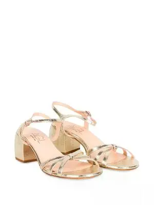Agl Metallic Block Heel Sandals