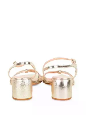 Agl Metallic Block Heel Sandals