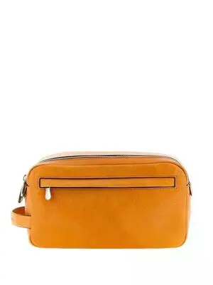 Brunello Cucinelli Leather Wash Bag - Neutrals