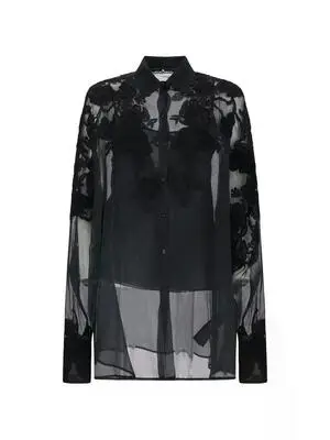 Ermanno Scervino Embroidered Sheer Shirt