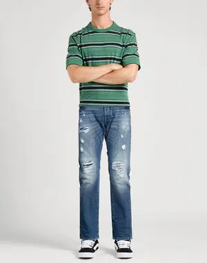 MESSAGERIE Patrizio Piscaglia Distressed Cotton Jeans - Blue