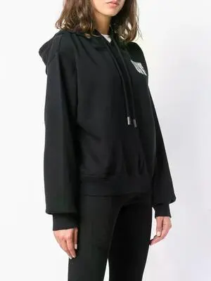 Off-White Cotton Jersey Drawstring Hoodie