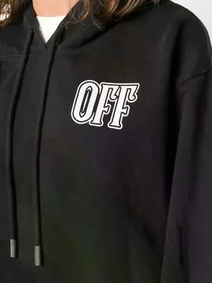 Off-White Cotton Jersey Drawstring Hoodie