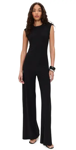 Norma Kamali Sleeveless Crewneck Jumpsuit With Wide Leg