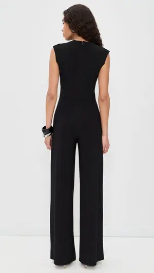 Norma Kamali Sleeveless Crewneck Jumpsuit With Wide Leg