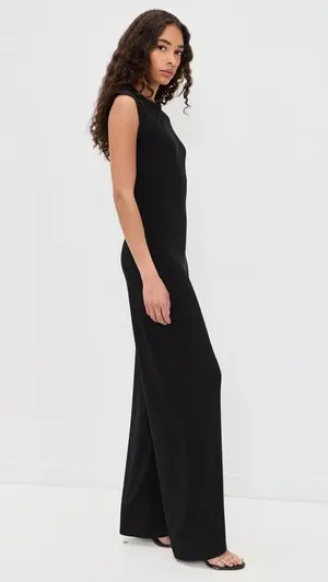Norma Kamali Sleeveless Crewneck Jumpsuit With Wide Leg