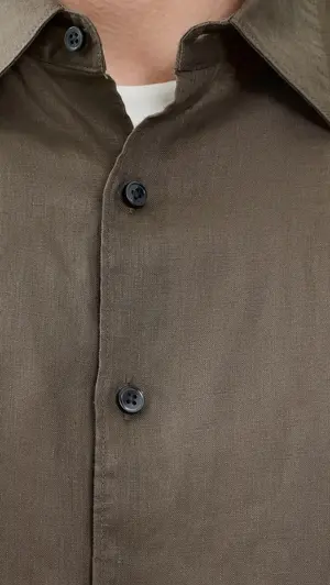 Theory Irving Relaxed Linen Shirt - Morel