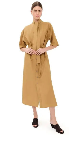 LEMAIRE Reversible Cotton Silk Blend Midi Dress