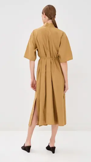 LEMAIRE Reversible Cotton Silk Blend Midi Dress