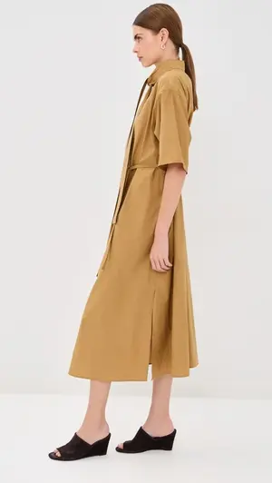 LEMAIRE Reversible Cotton Silk Blend Midi Dress