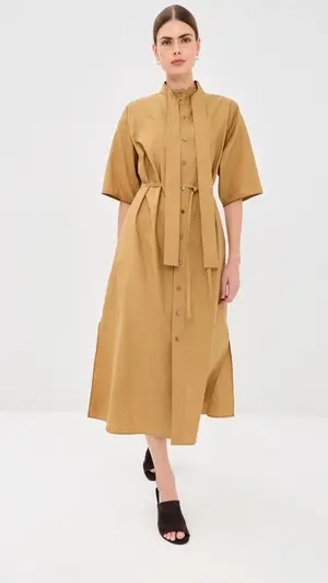 LEMAIRE Reversible Cotton Silk Blend Midi Dress