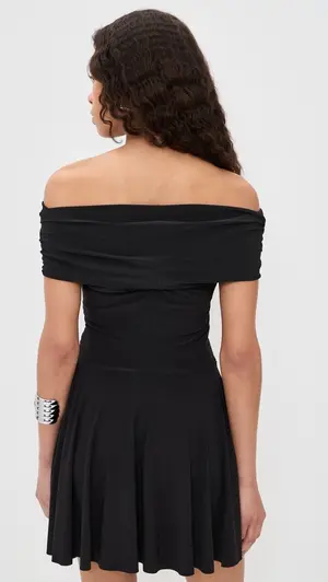 Norma Kamali Flared Off-shoulder Mini Dress