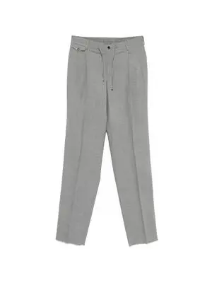 PT TORINO Drawstring Waist Pleated Trousers - Grey