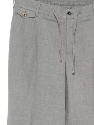 PT TORINO Drawstring Waist Pleated Trousers - Grey