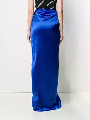 Balenciaga Royal Satin Wrap Maxi Skirt