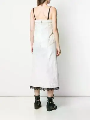 Alexander McQueen Scalloped Lace Denim Midi Dress