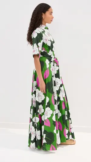 Borgo De Nor Posie Maxi Dress With Floral Print And Belted Waist