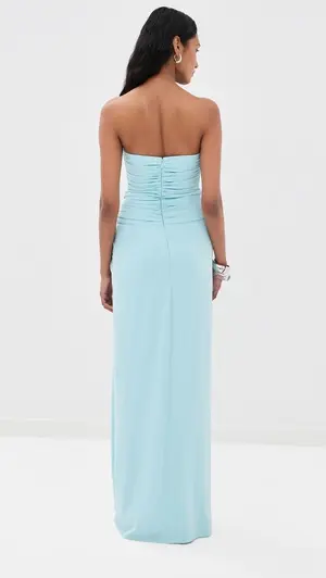 Simkhai Sleeveless Bustier Gown With Ring Embellishment - Pool