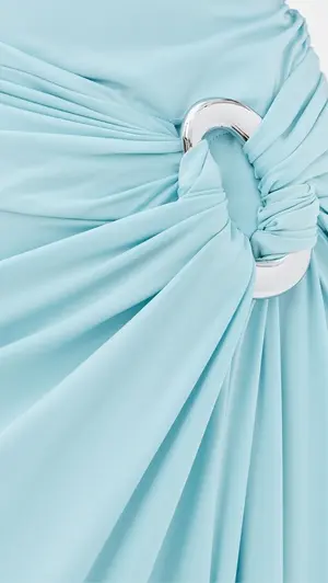 Simkhai Sleeveless Bustier Gown With Ring Embellishment - Pool
