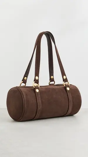 COACH Suede Kisslock Barrel Bag