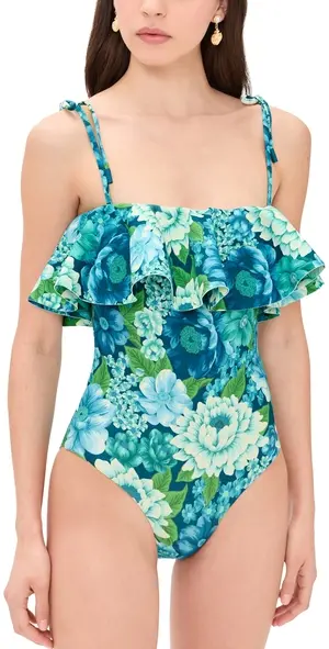 ALEMAIS Floral Print Ruffle One-piece Swimsuit - Multi