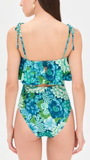 ALEMAIS Floral Print Ruffle One-piece Swimsuit - Multi