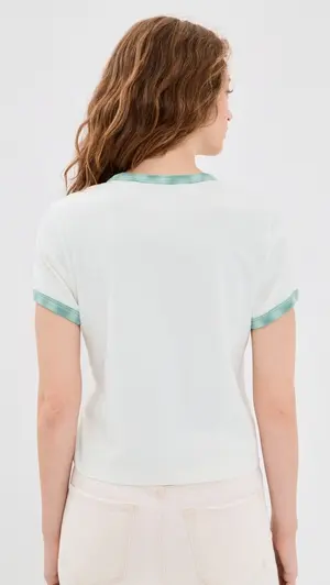 MOTHER The Itty Bitty Ringer Tee With Tie-dye Trim - River Rabbit